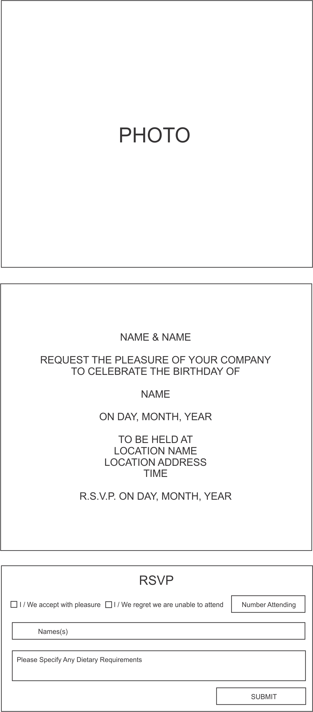 Evites: PHOTO E INVITATION BIRTHDAY & RSVP